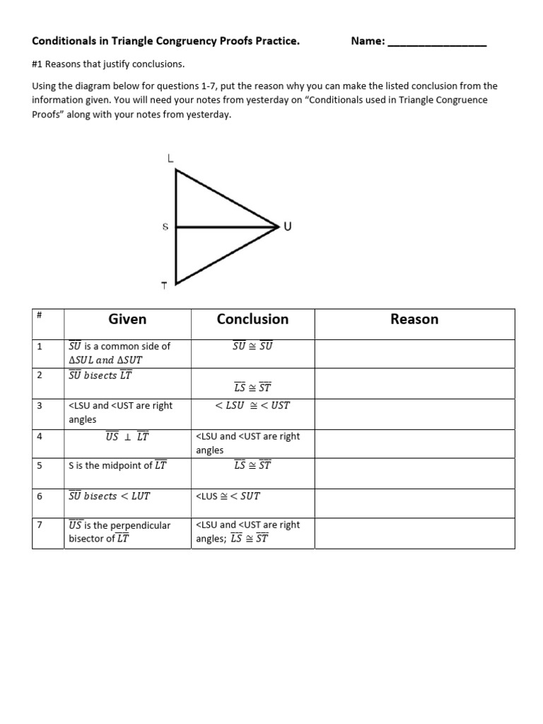 Triangle Congruency Proofs Practice | PDF