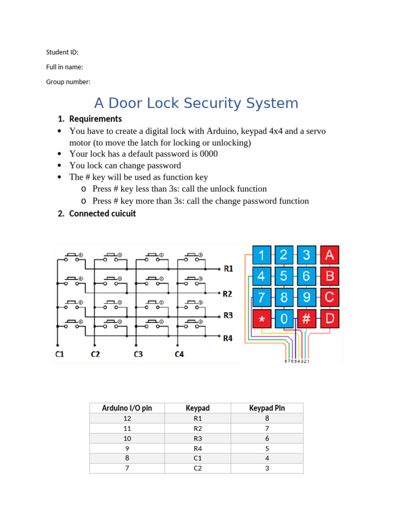 Lab3 A Door Lock Security System | PDF | Computing | Computer Programming