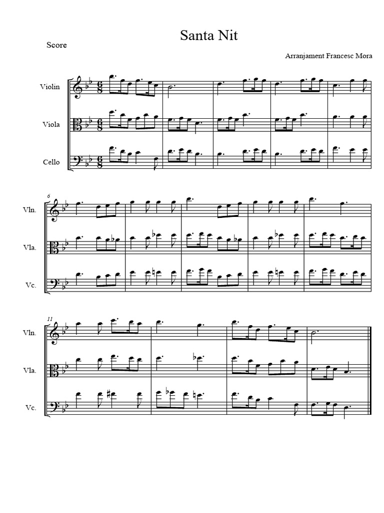 Santa Nit Per Violí, Viola, Cello | PDF