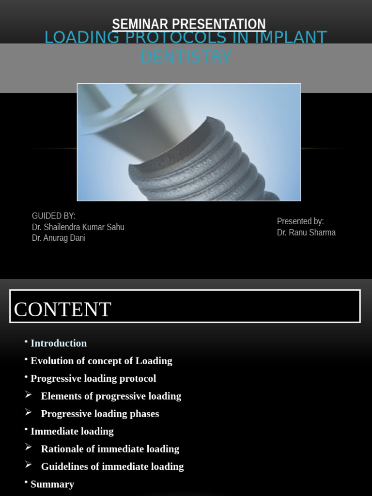 S 14 Loading Protocols in Implant Dentistry | PDF | Dental Implant | Bone