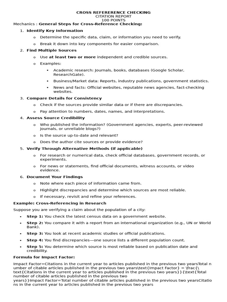 Cross Refererence Checking | PDF | Citation | Data