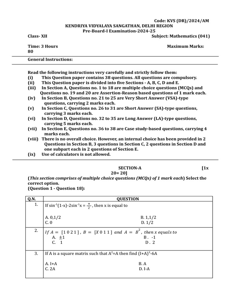 QP - Maths - XII - SET2 | PDF | Length | Coordinate System