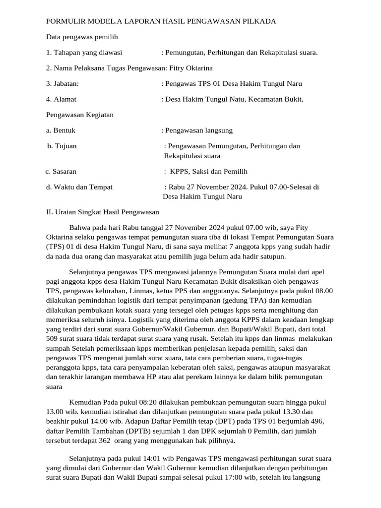 Formulir Model | PDF