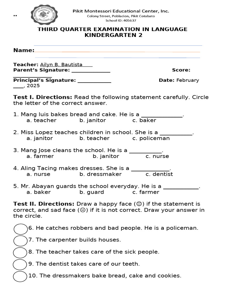 AILYN K2 3RD quarterEXAM 2025 | PDF | Zoology