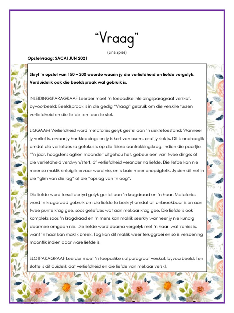 Afr Gedigte Vraag | PDF
