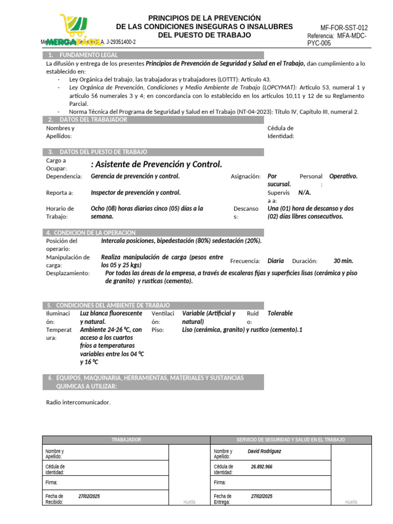 Principio Asistente de Prevencion | PDF | Seguridad y salud ocupacional ...
