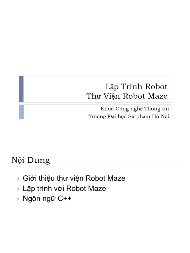 Lec01 - Robot Maze | PDF