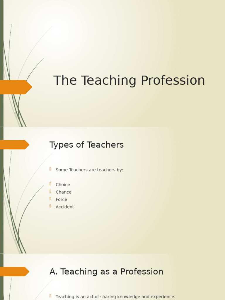 The Teaching Profession | PDF