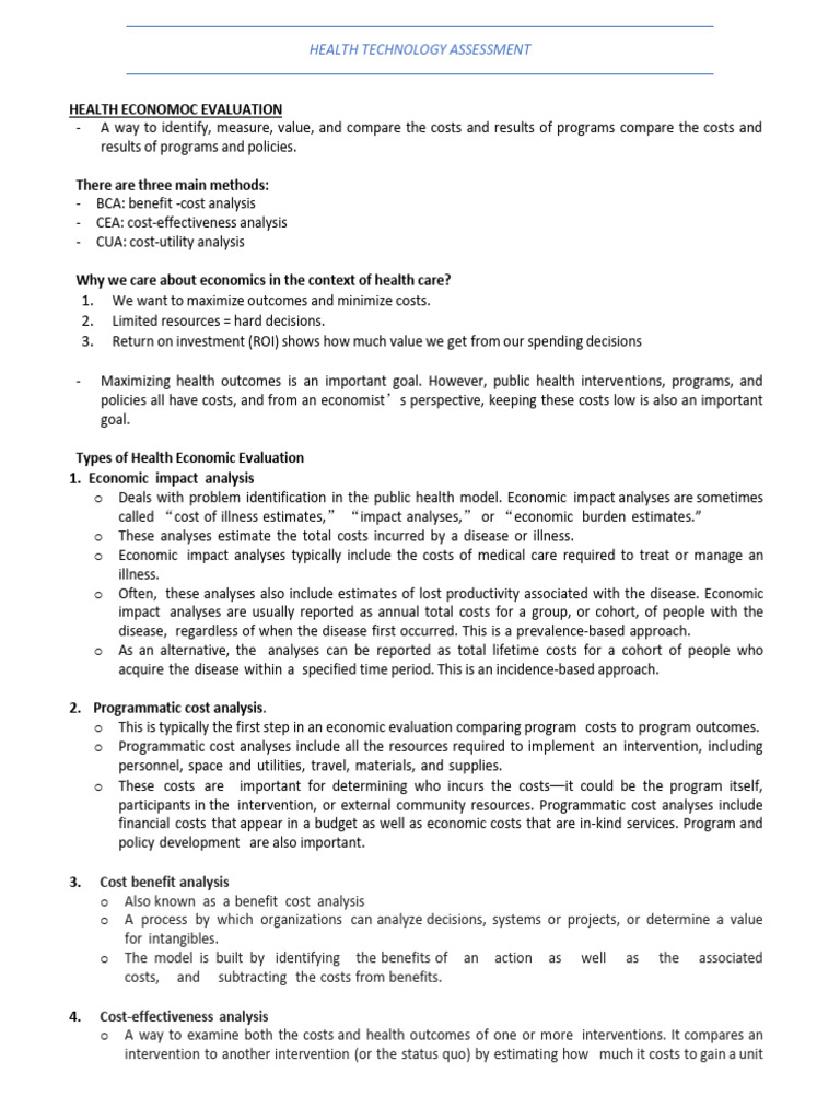 Lesson 2 Pharmacoeconomics | PDF | Cost–Benefit Analysis | Economics