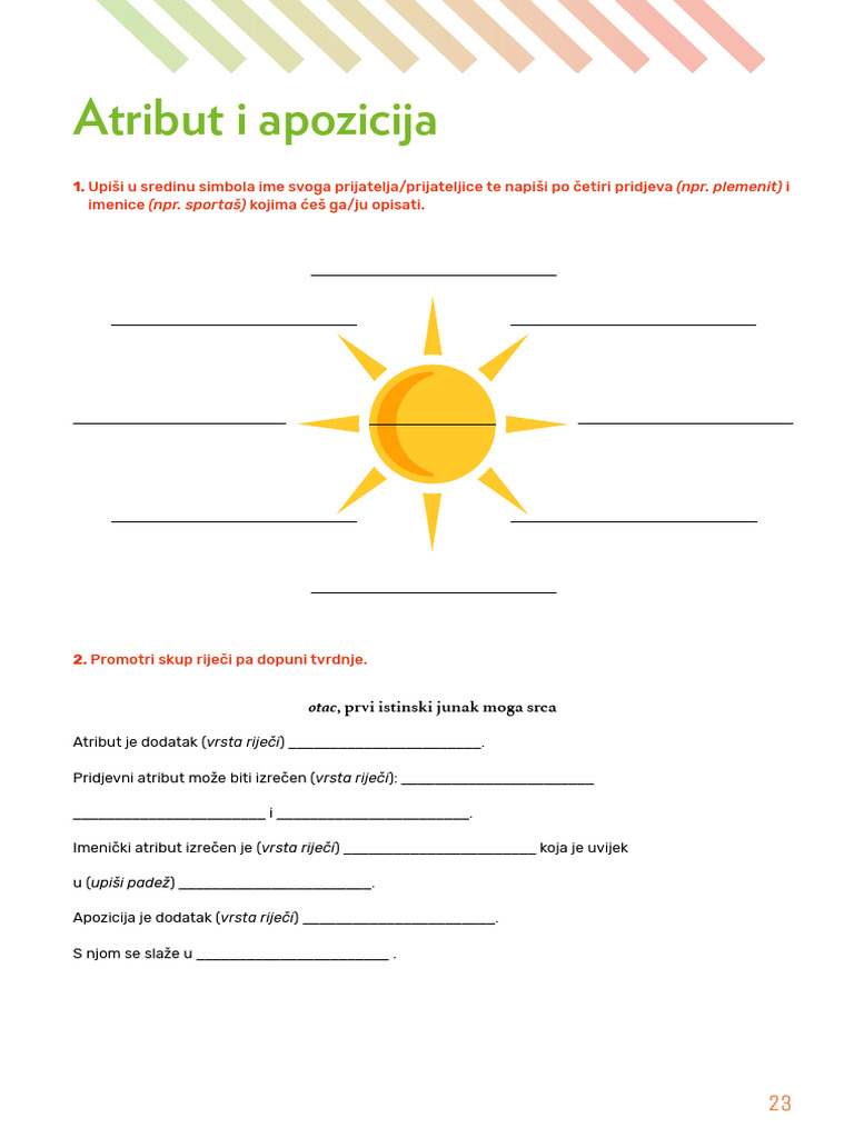 Atribut I Apozicija Listić | PDF