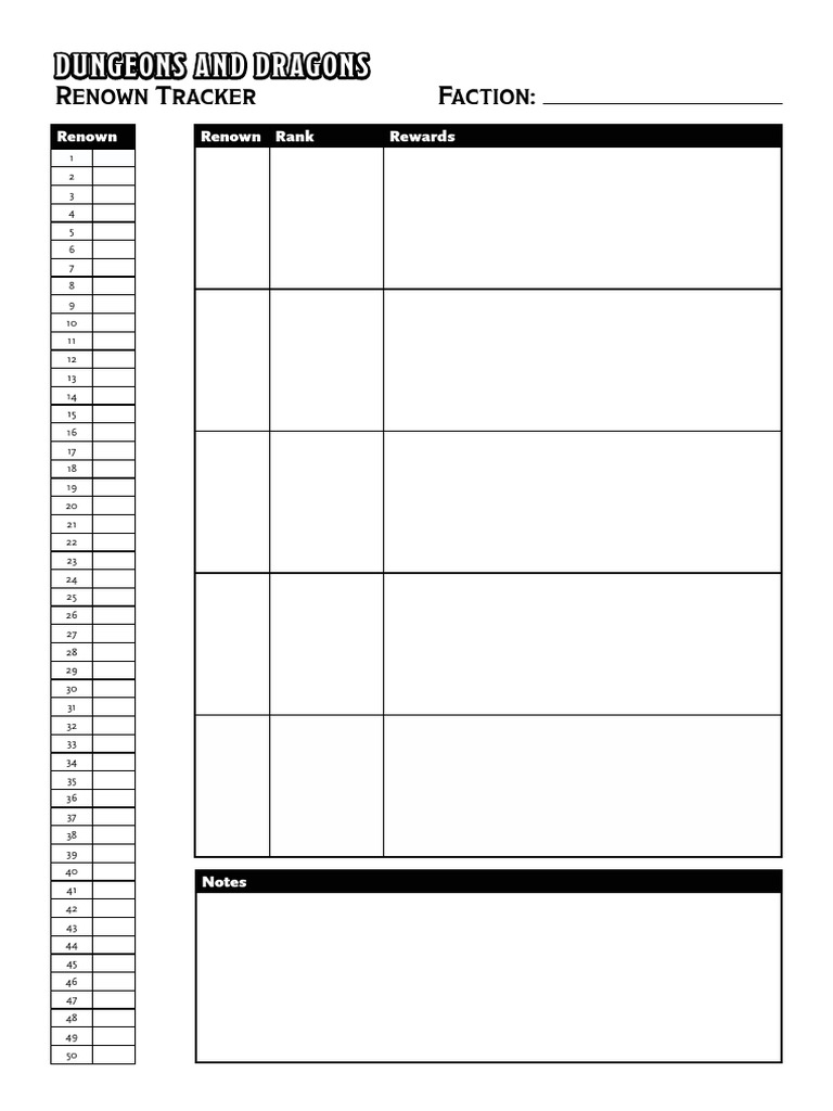 1313476-Renown Tracker Example - The Silent Enclave | PDF | Role ...