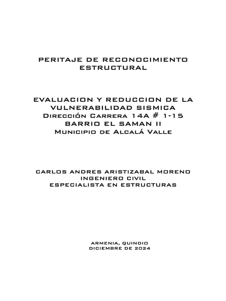 Peritaje Tecnico Estructural | PDF | Hormigón | Resistencia de materiales