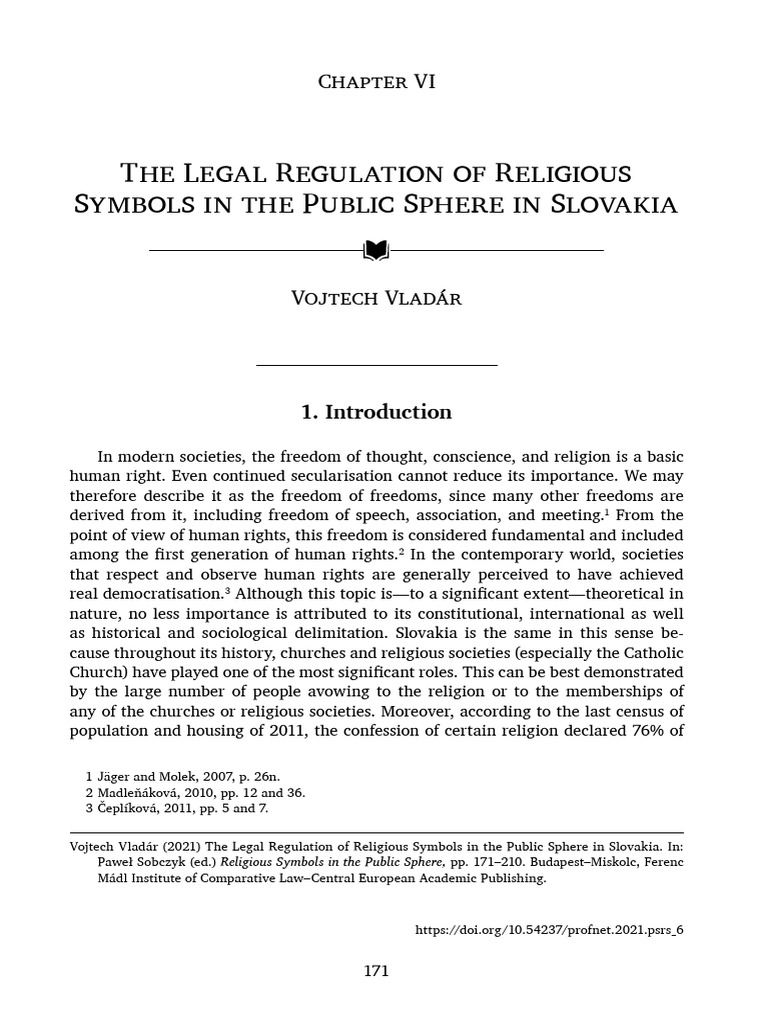 Religious Symbols in the Public Sphere - Chapter 6 - Vladár | PDF ...