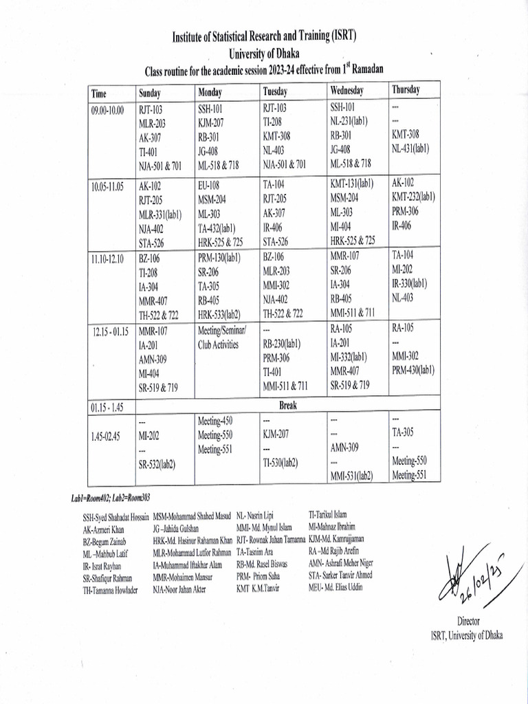 Revised Class Routine | PDF