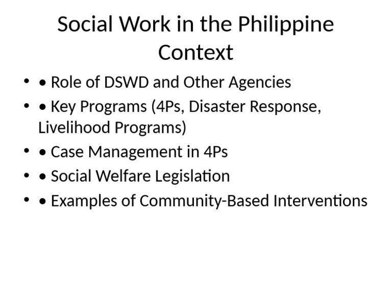Philippine Social Work Overview | PDF