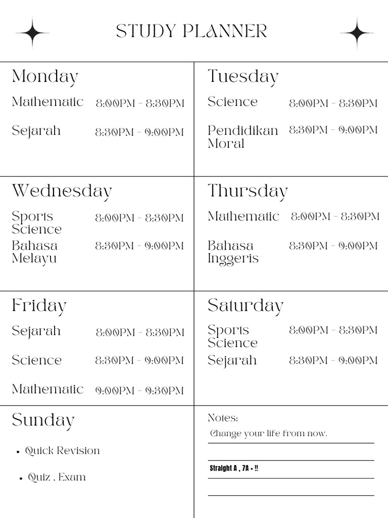 Student Study Schedule | PDF