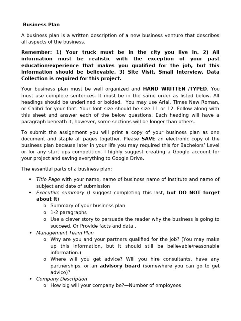 NCCS Business Plan Instructions Rubric | PDF | Marketing | Business ...