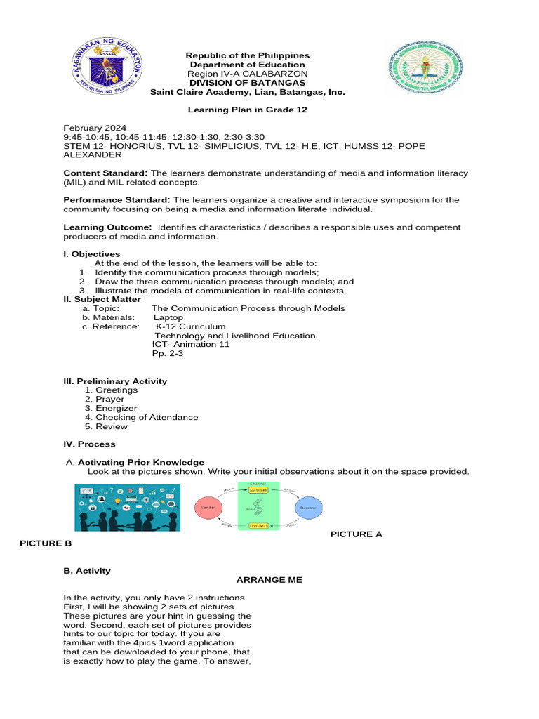 Communication Model | PDF | Communication | Learning