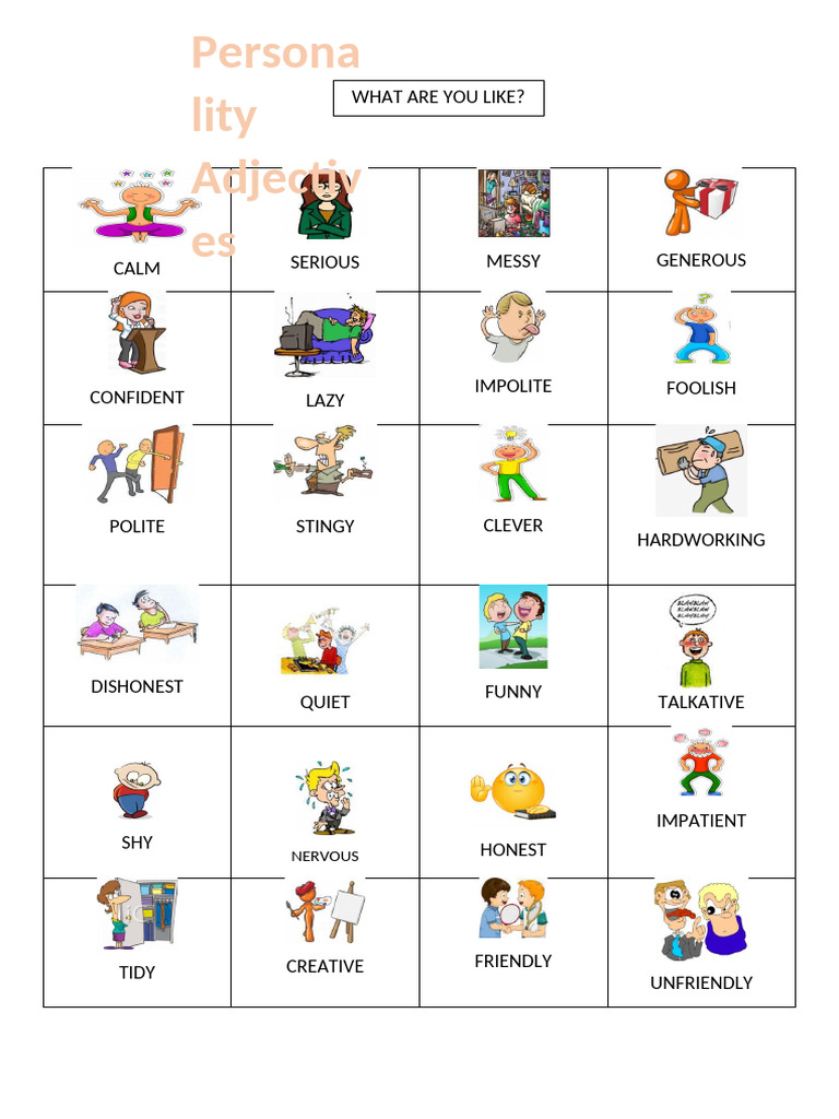Personality Adjectives Exercises | PDF