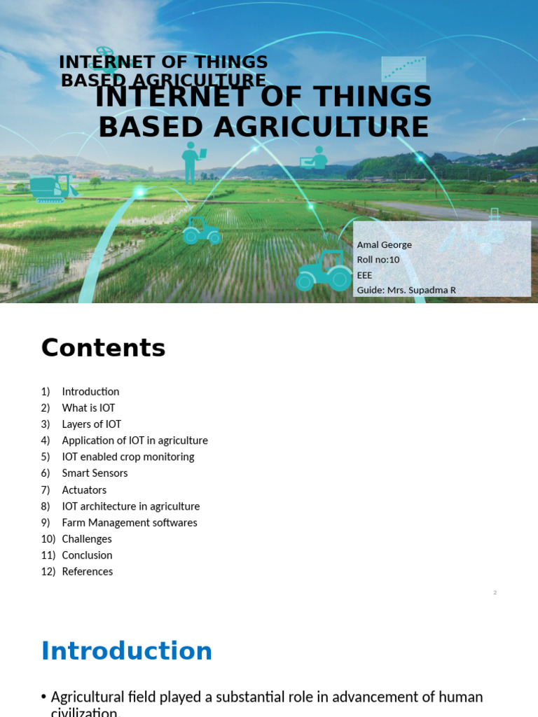 IoT Based Agriculture | PDF | Internet Of Things | Wireless Sensor Network