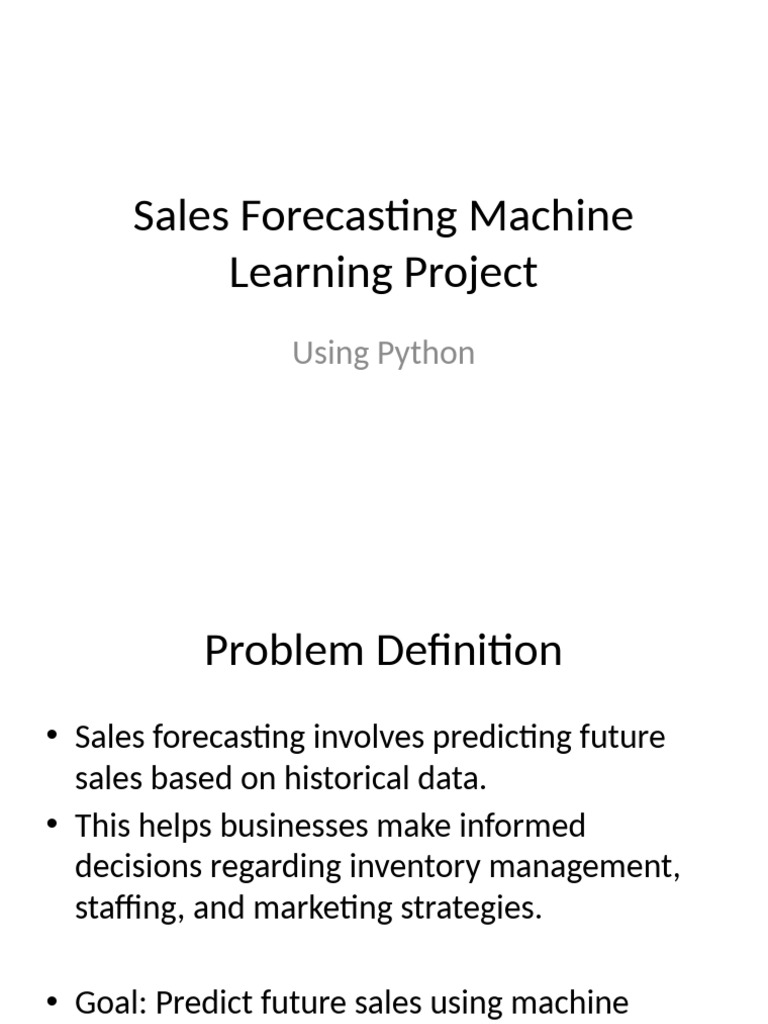 Sales Forecasting Project Detailed | PDF | Cross Validation (Statistics ...