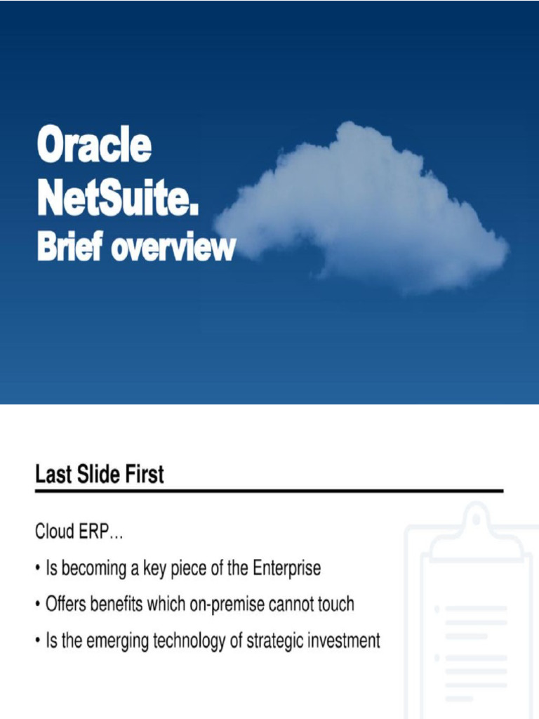 Oracle Netsuite - Intro Presentation | PDF
