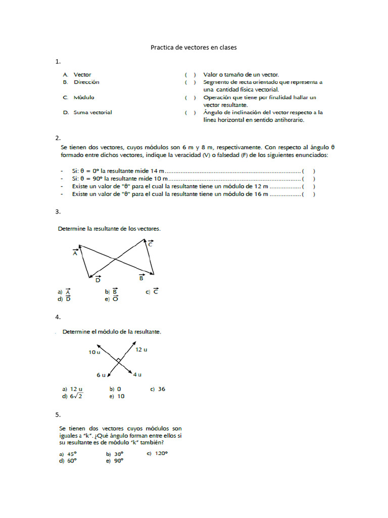 Practica de Vectores en Clases | PDF