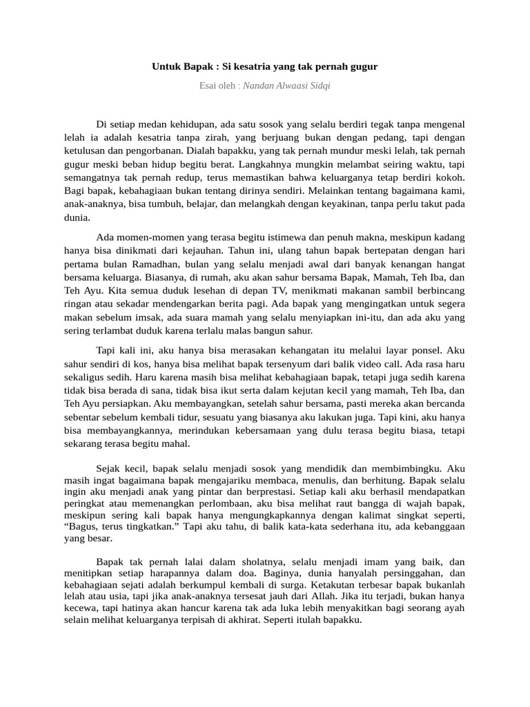 ESAI_UNTUK BAPAK_KARYA NANDAN ALWAASI SIDQI | PDF