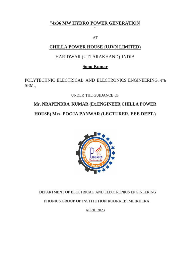 Hydro Power Plant 15-May-2023 | PDF | Hydroelectricity | Hydropower