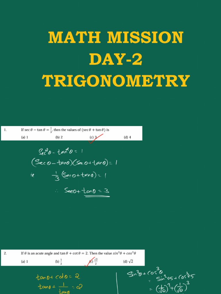 Math Mission-Day 2-Trigonometry and Its Applications | PDF