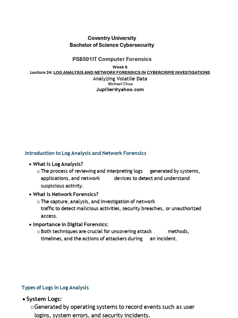 06.24 Log Analysis and Network Forensics in Cybercrime Investigations ...