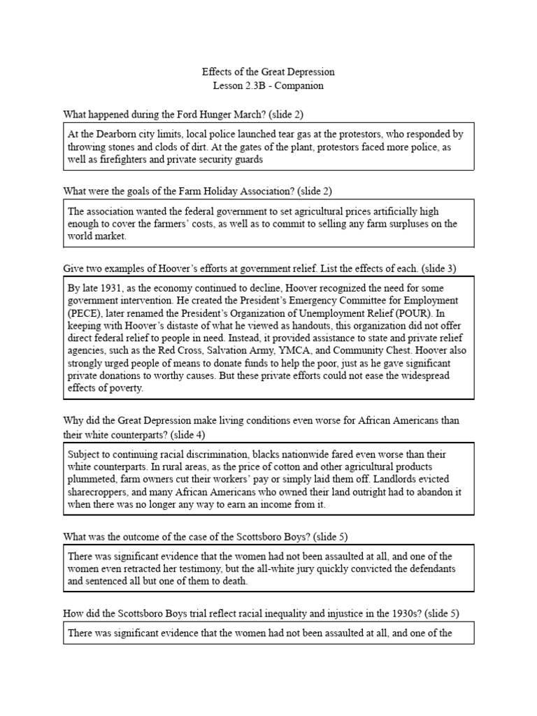Great Depression: Key Events & Impacts | PDF | Herbert Hoover | Great ...