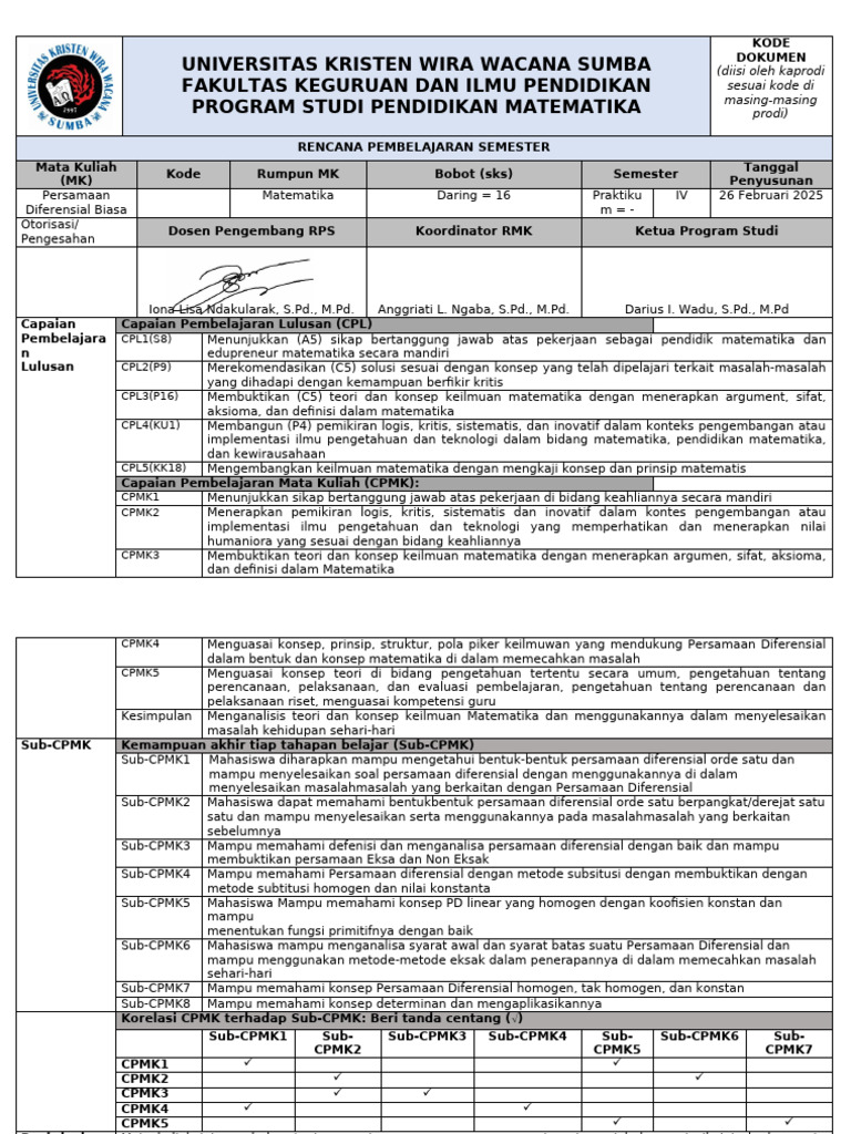 RPS - Persamaan Diferensial | PDF
