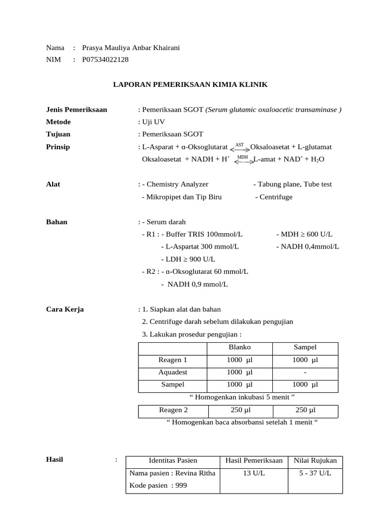 LAPORAN KIMIA KLINIK | PDF