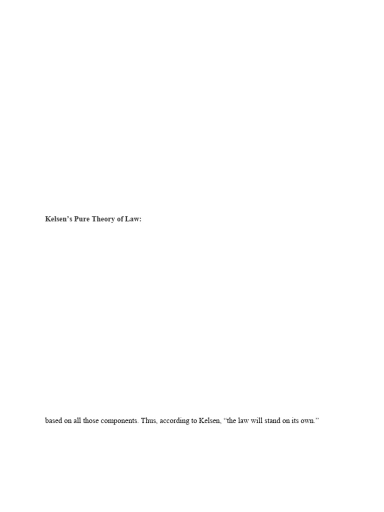 Kelson Pure Theory of Law | PDF | Jurisprudence | Justice