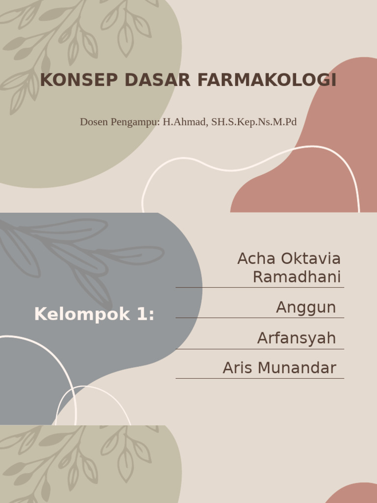 Konsep Dasar Farmakologi Kel 1 Acha | PDF