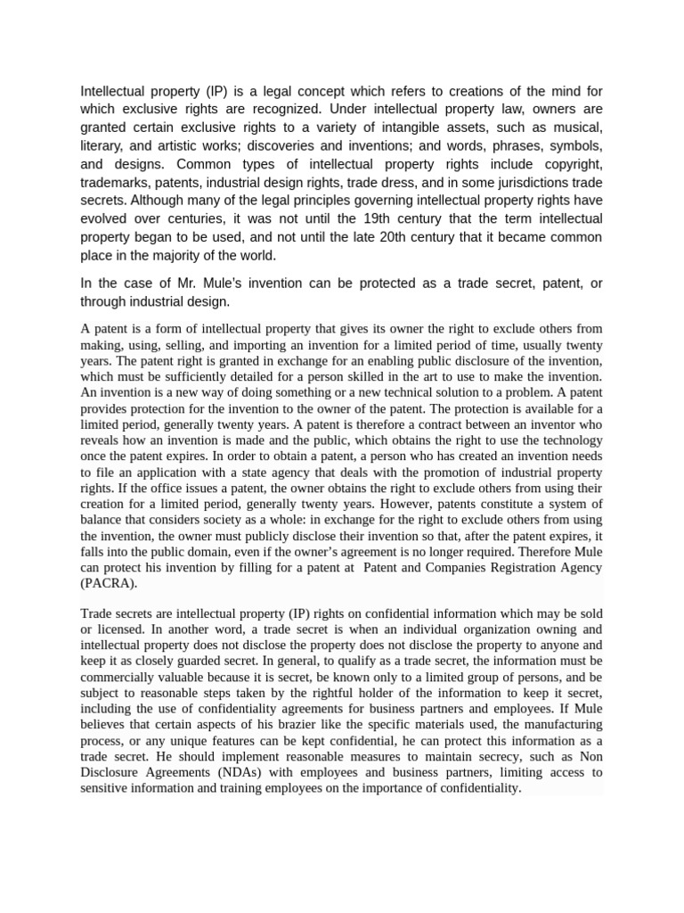 Understanding Intellectual Property Rights | PDF | Patent Application ...