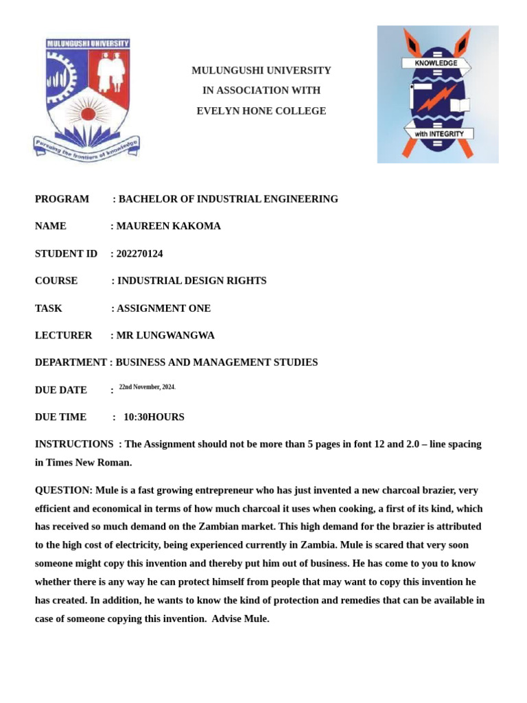 Assignment 3 Design Rights | PDF | Patent Application | Patent