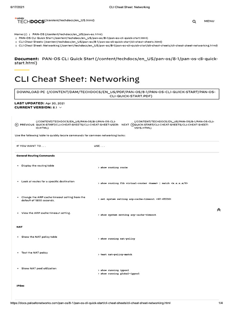 PaloAlto CLI Command 2 | PDF