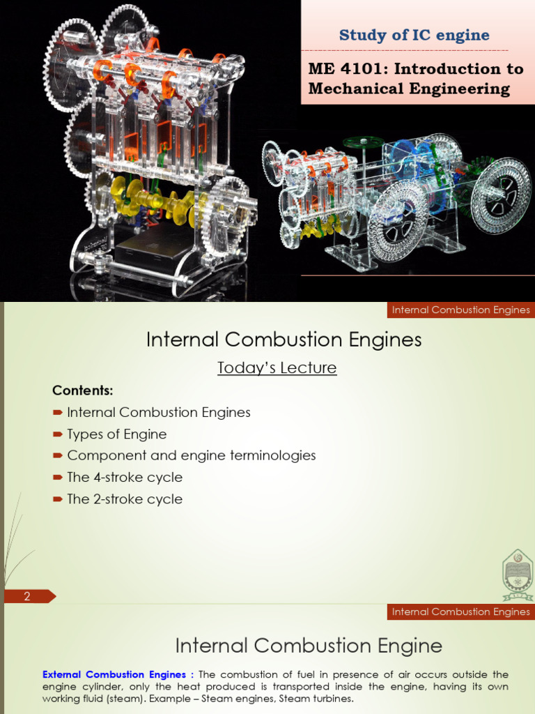 Overview of Internal Combustion Engines | PDF | Internal Combustion ...