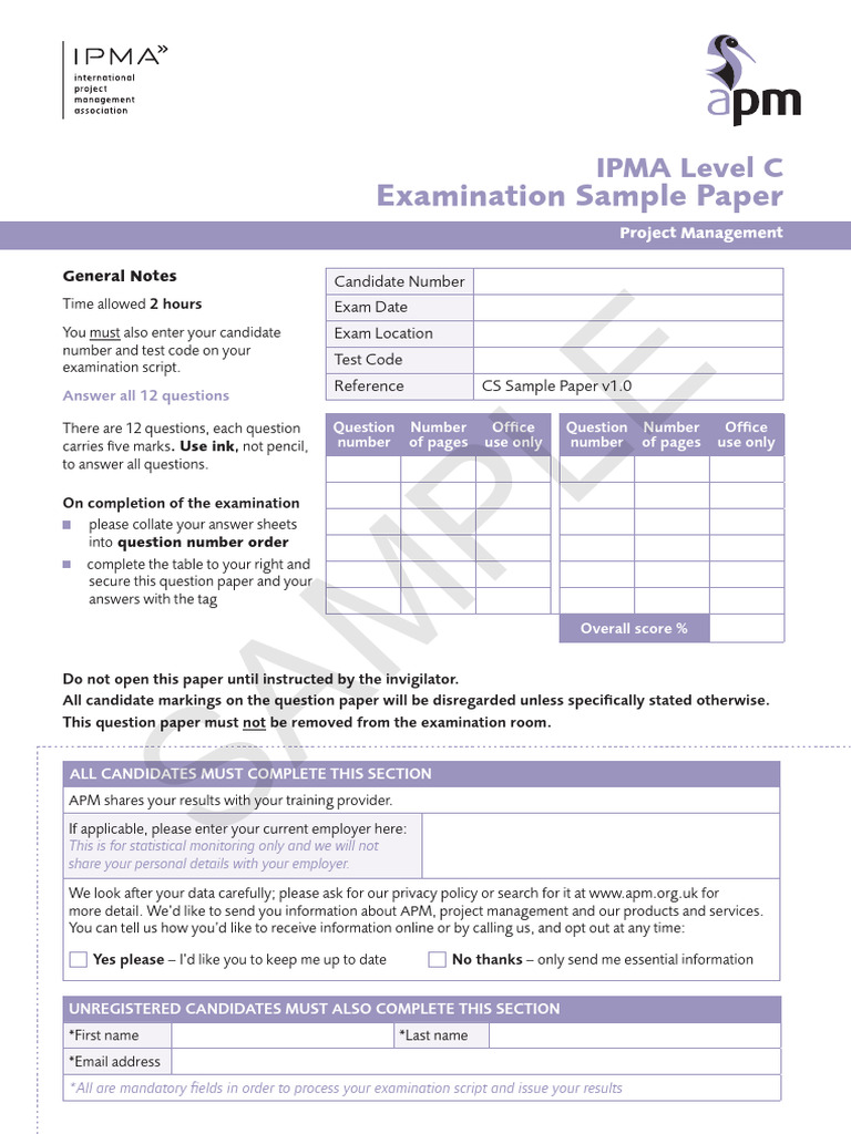 Ipma Level C Saq Sample Paper | PDF | Project Management | Business