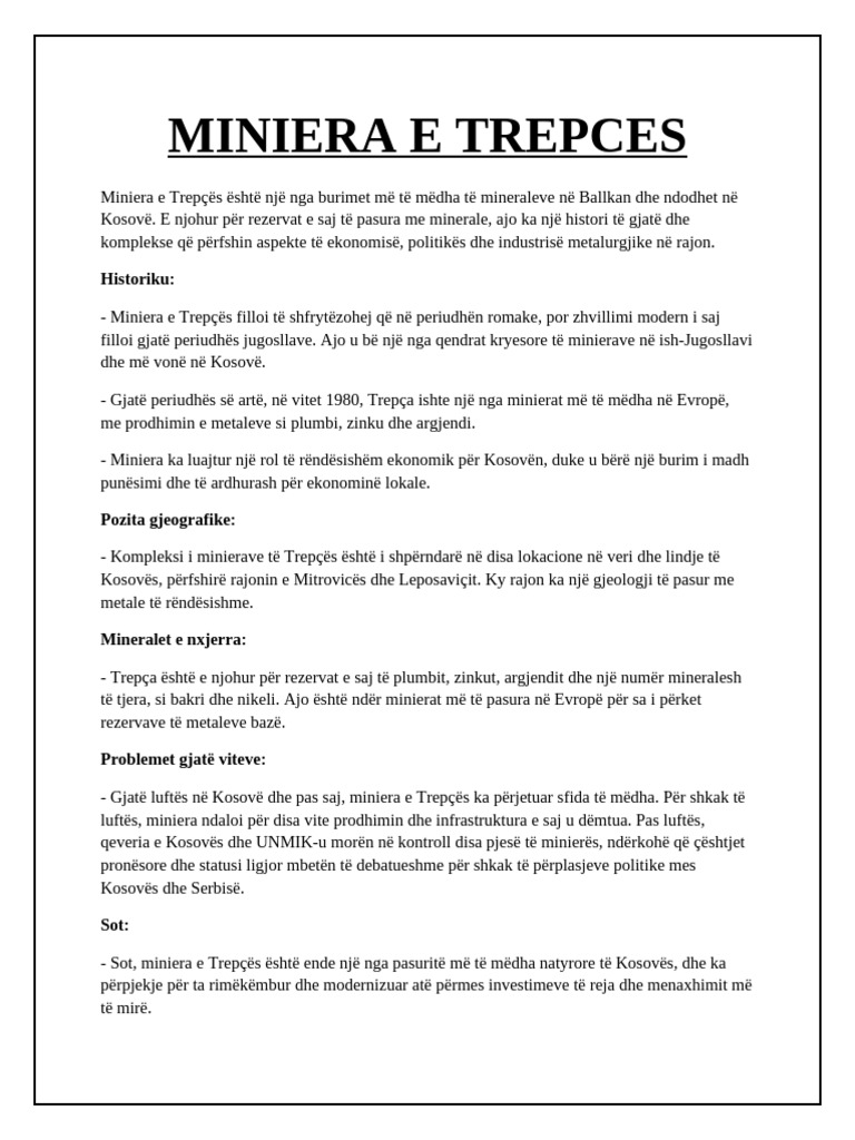Miniera E Trepces Pdf
