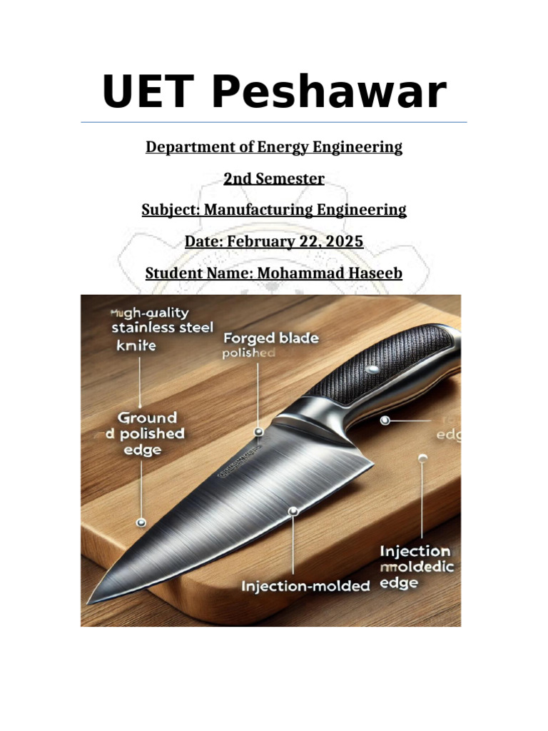 Manufacturing Processes Assignment Final | PDF