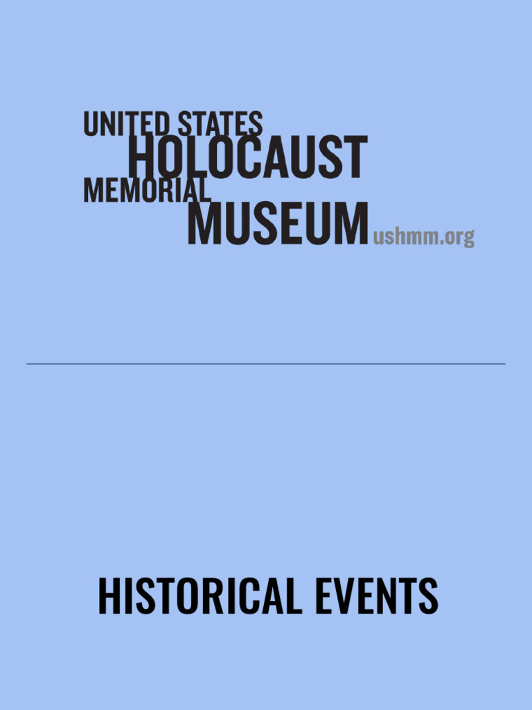 USHMM Timeline Activity Historical Events | PDF | Nazi Germany | The ...
