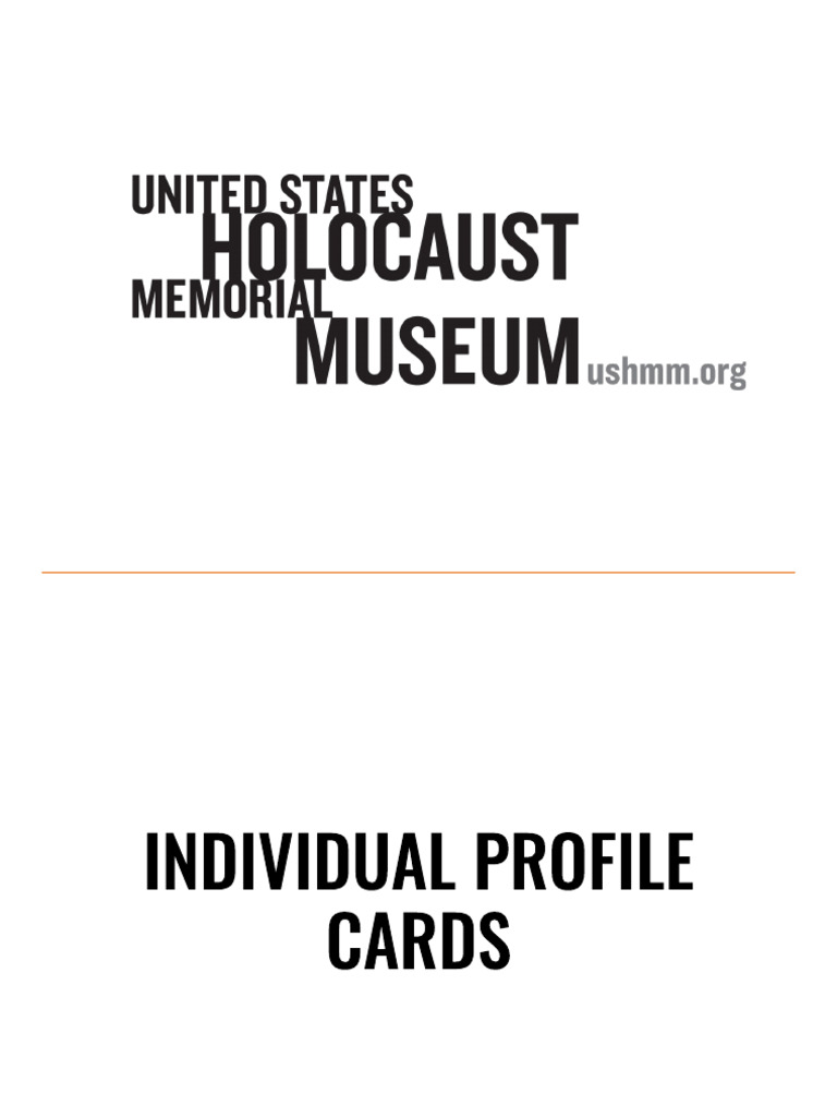 USHMM Individual Profile Cards | PDF | World War II Occupied ...