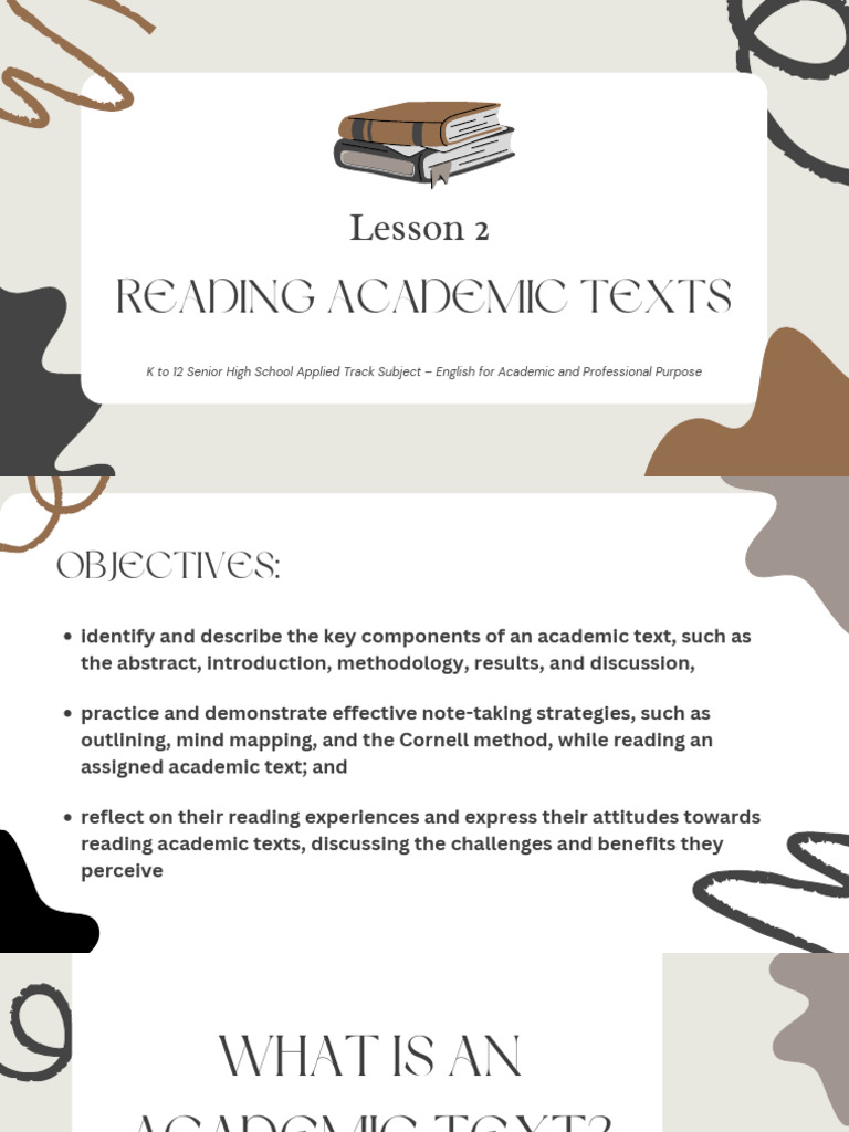 EAPP_Lesson-2_Reading-Academic-Texts-1 | PDF | Critical Thinking | Methodology