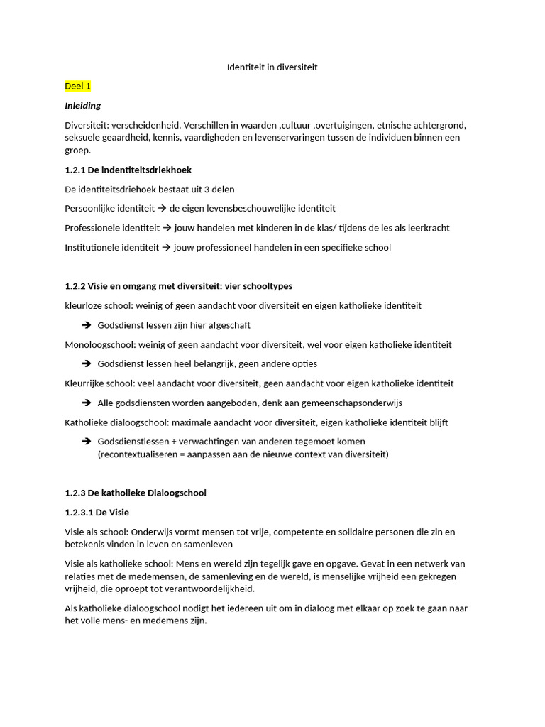 samenvatting Identiteit in diversiteit semester 1 (2020-2021) | PDF