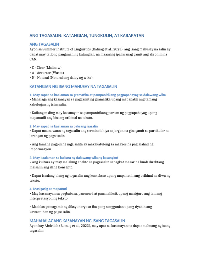 Reviewer Ang Tagasalin | PDF