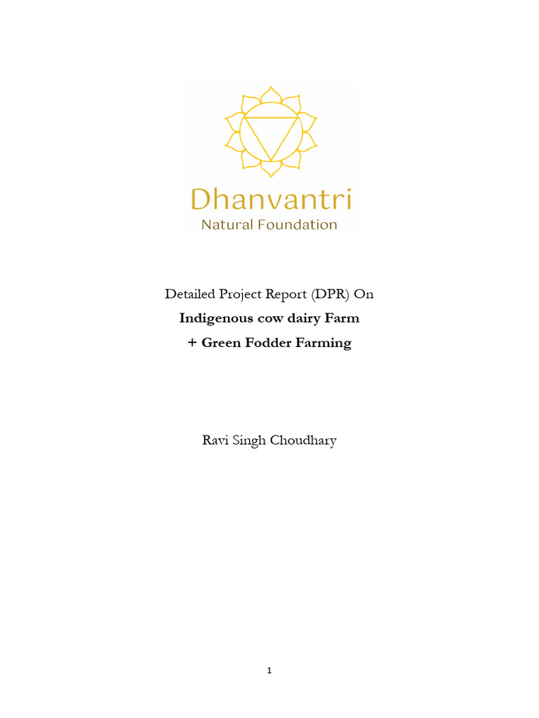 Indigenous Cow Dairy Farm DPR | PDF | Dairy | Dairy Farming