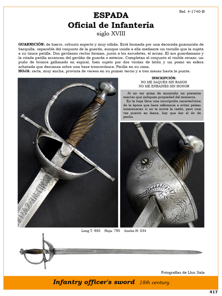 Espada de Infantería del Siglo XVIII | PDF
